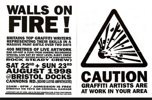 Walls on Fire. Bristol, 22 August 1998 – Banksy unofficial