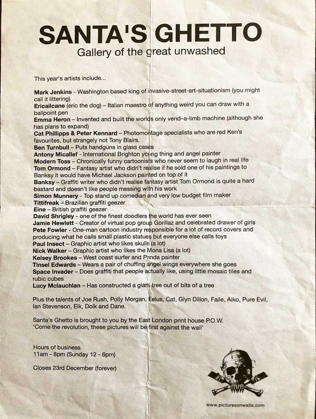 Santa’s Ghetto 2006. December 2006 – Banksy unofficial