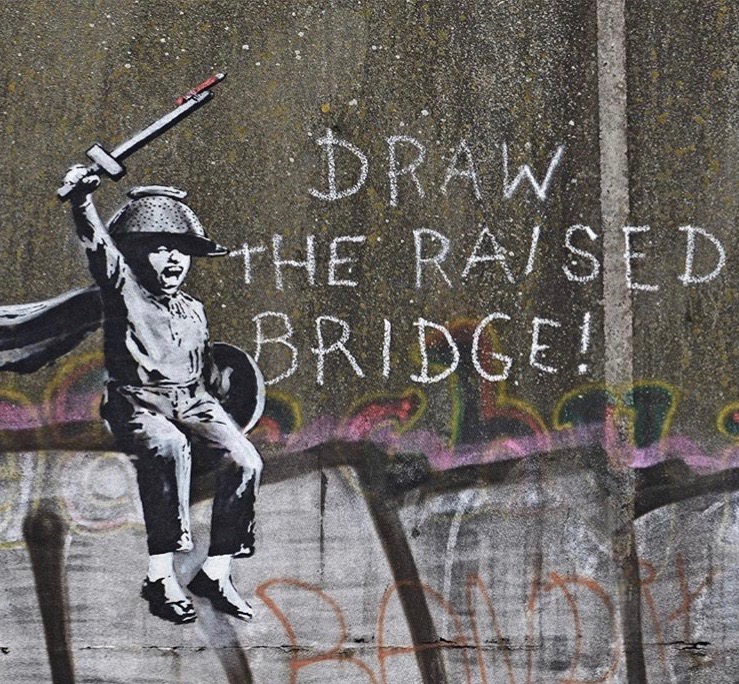 Draw the raised bridge! – New mural in Hull. 26 January 2018 – Banksy ...